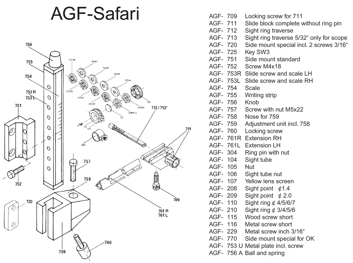 AGF Safari Parts|Archery Shop DAS Roggel